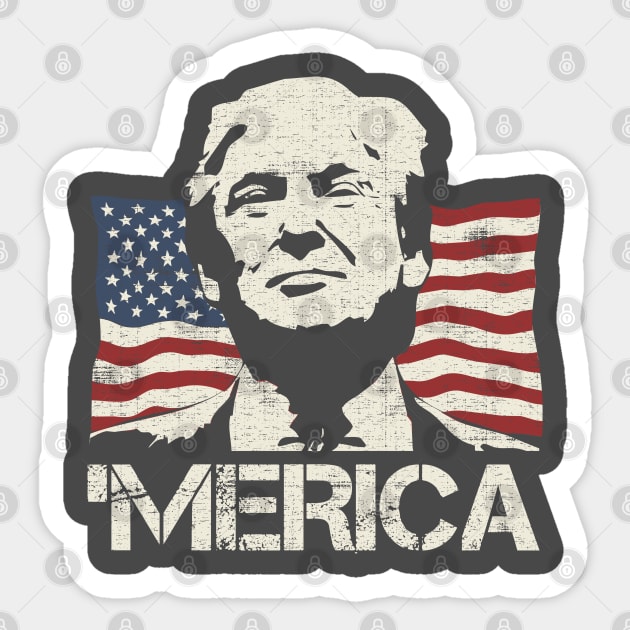 Donald Trump Merica - Donald Trump Merica - Sticker | TeePublic