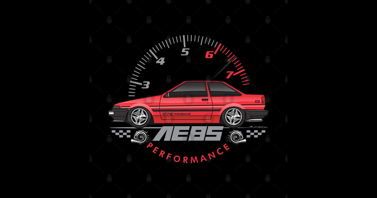 Red AE85 - Toyota Ae86 - Sticker | TeePublic