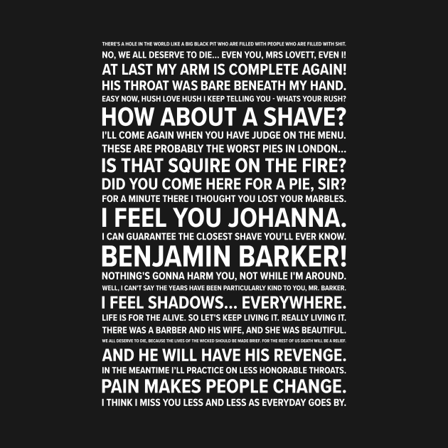 Sweeney Todd Quotes - Sweeney Todd - T-Shirt | TeePublic