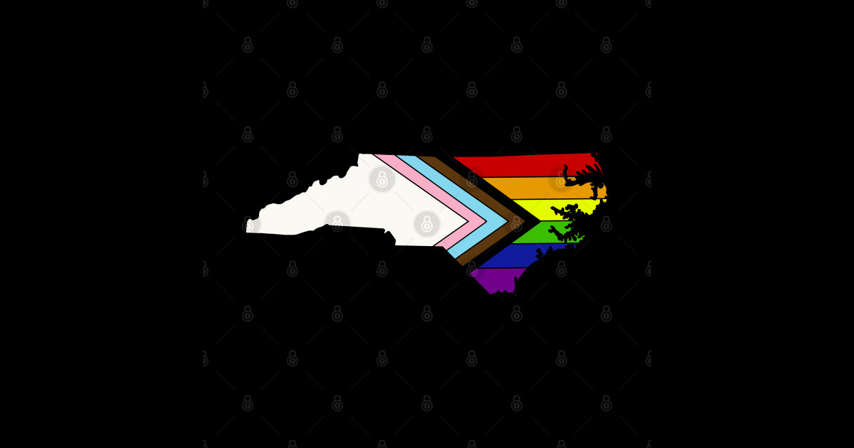 Progress pride flag - North Carolina - Pride Flag - Sticker | TeePublic