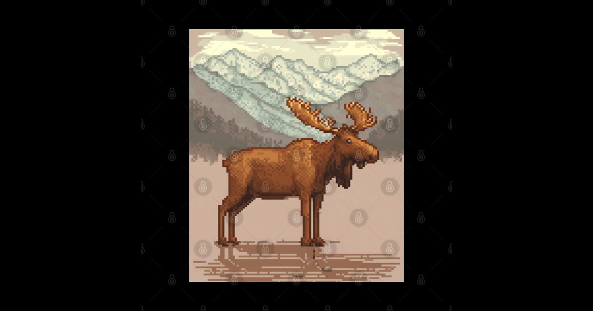 Moose, Pixel Art - Moose Pixel Art Lover - Posters and Art Prints ...