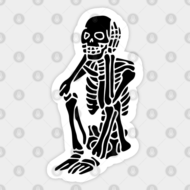 Funny Thinking Skeleton - Skeleton - Sticker | TeePublic