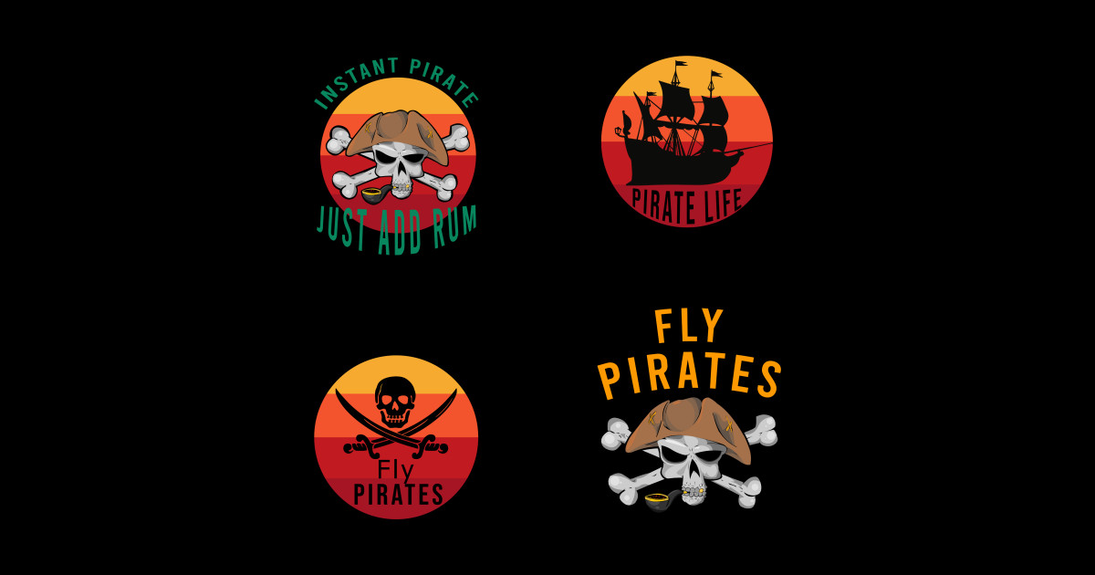 Fly Pirates sticker pack - Pirates - Sticker | TeePublic