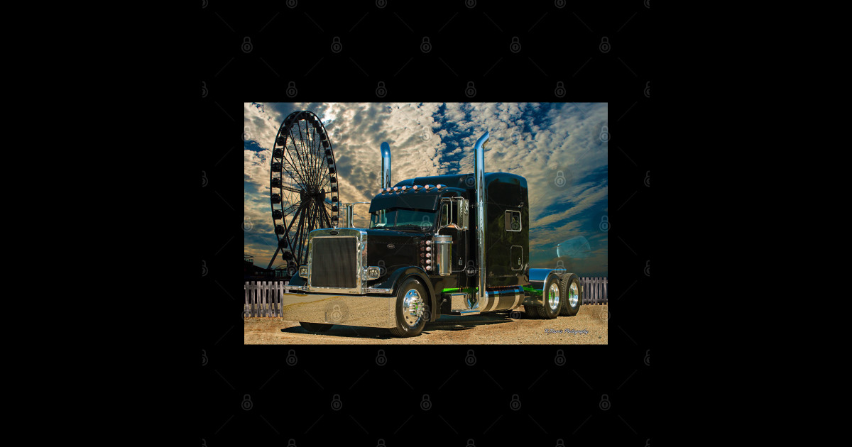 Black Peterbilt - Big Rigs - Sticker | TeePublic