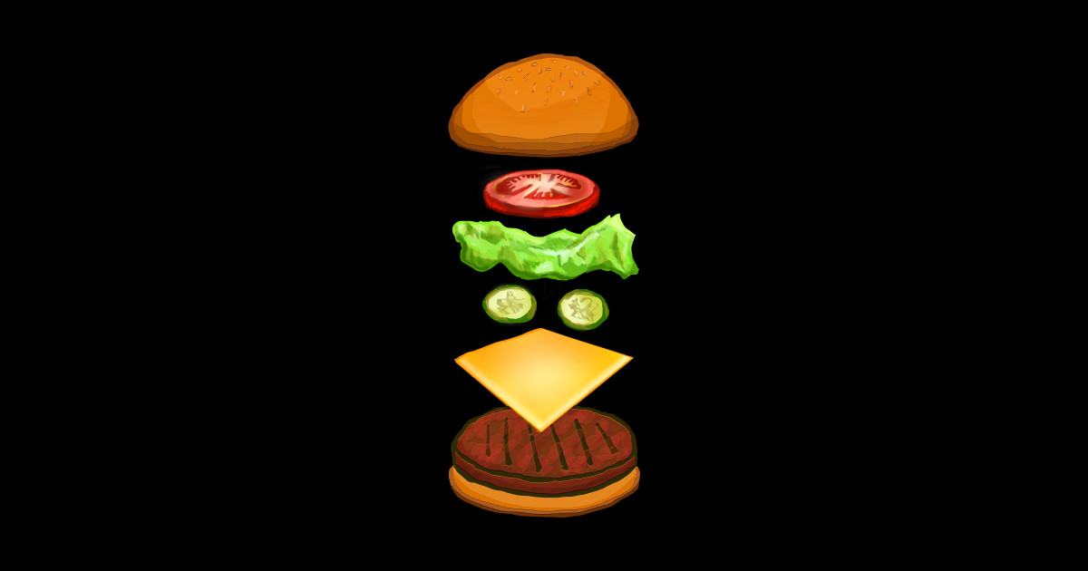Anatomy of a Burger - Burger - Sticker | TeePublic
