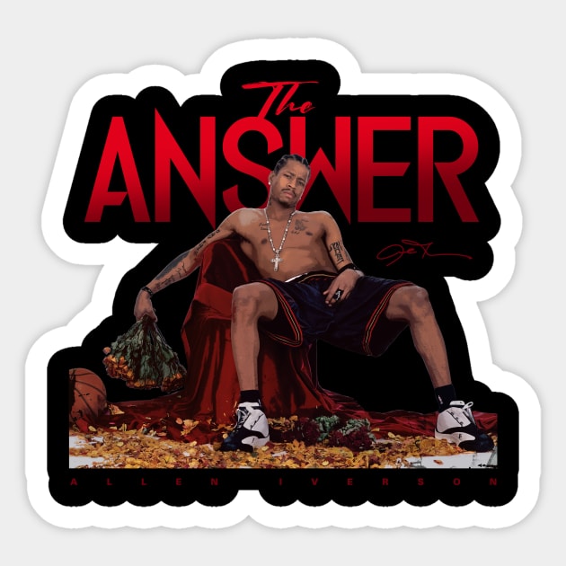 Allen Iverson with Roses - Allen Iverson Basketball - Sticker | TeePublic
