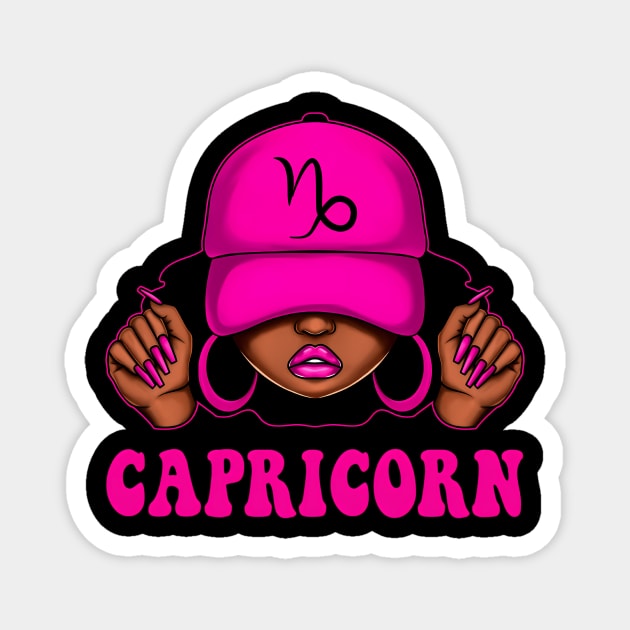 Capricorn Queen Sassy Black Afro Zodiac - Capricorn Queen - Magnet ...