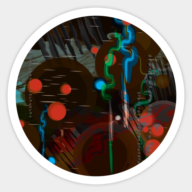 Stressed Out - Glitch Groovy Digital Abstract Art - Glitch - Sticker ...