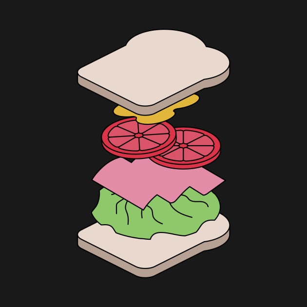 Exploded Sandwich Diagram. Graphic Artwork - Sandwich - T-Shirt | TeePublic