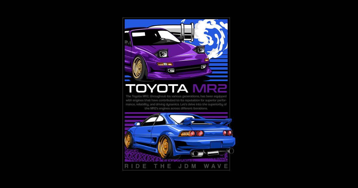 Toyota MR2 Ride The JDM Wave - Toyota Mr2 - Sticker | TeePublic