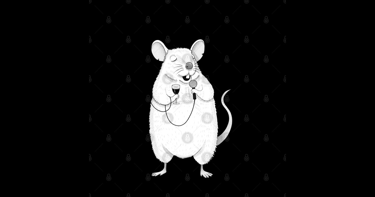 Rat Rat Wine | Animal Karaoke Collection - Cute Rats - Sticker | TeePublic