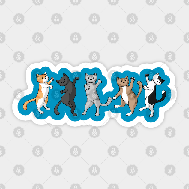 Dancing cats - Dancing - Sticker | TeePublic