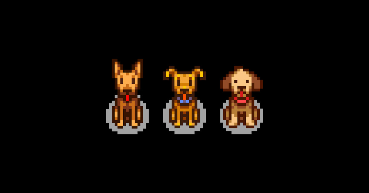 Stardew Valley Pets: 3 Dogs - Stardew - Sticker | TeePublic