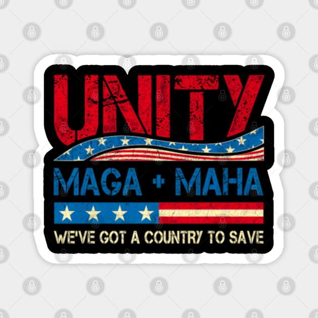Unity MAGA MAHA Vintage 2024 - Make America Healthy Again - Magnet ...