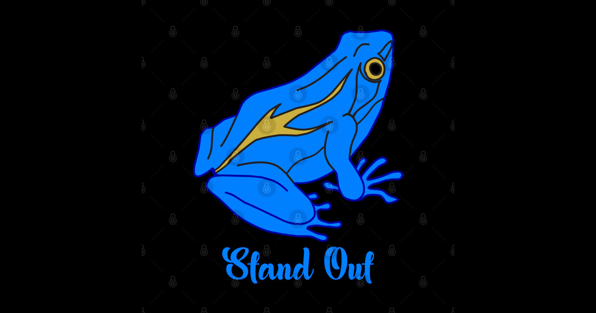 Blue and Yellow Frog - Blue Frog - Sticker | TeePublic