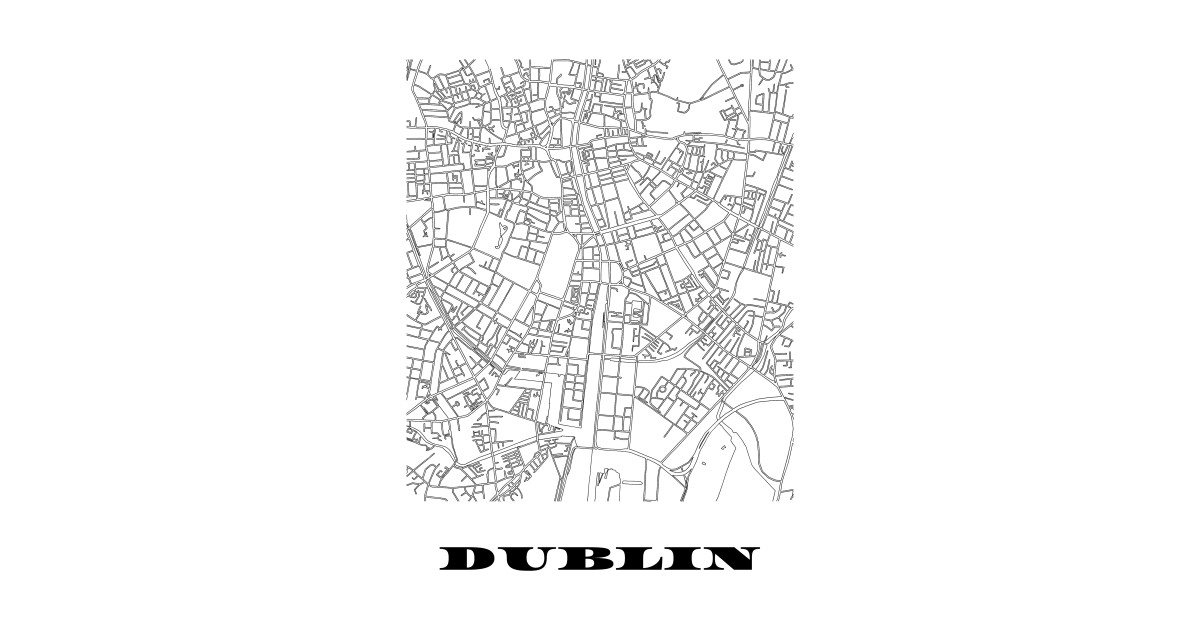 Map of Dublin, Ireland Minimalist Line Drawing - Map Of Dublin - T ...