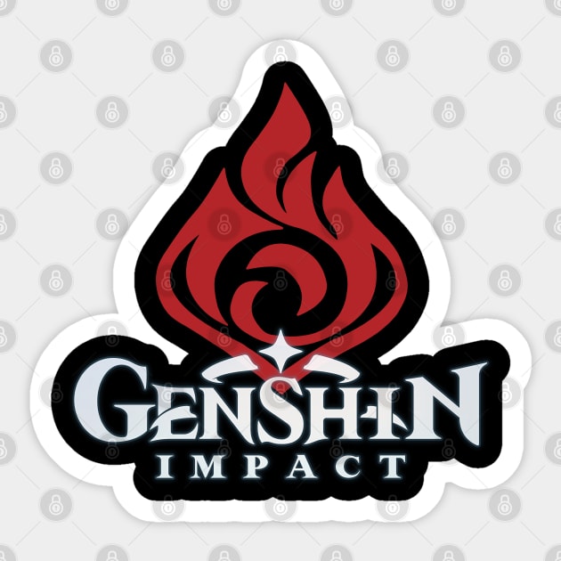 Pyro emblem genshin impact - Genshin Impact - Sticker | TeePublic