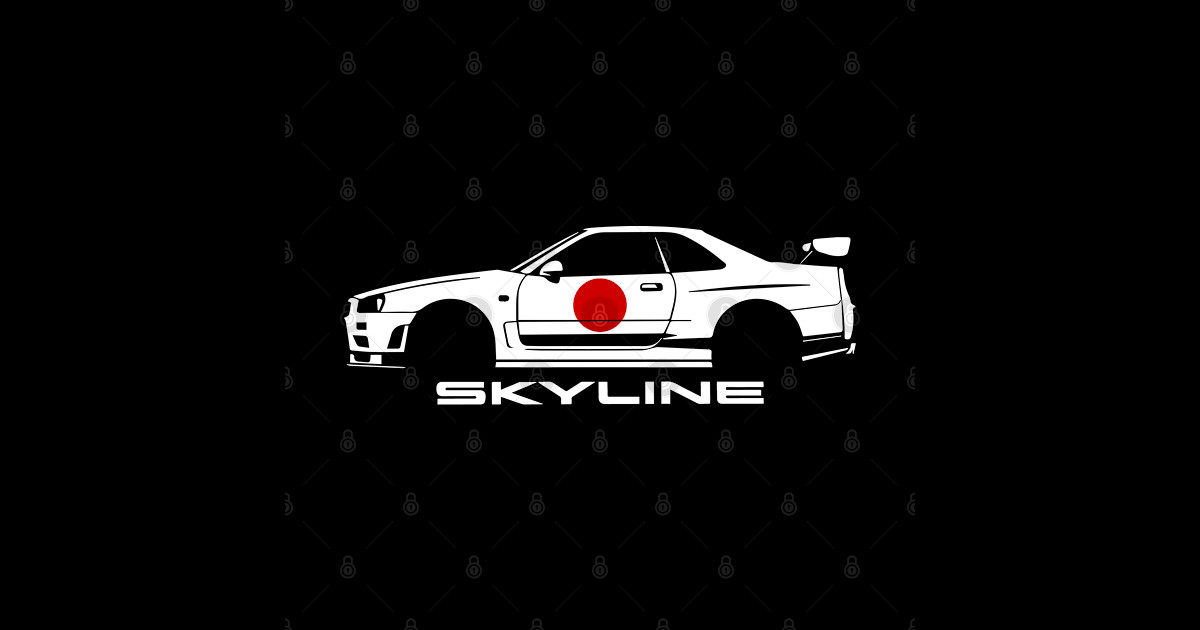 R34 GTR Silhouette - R34 Skyline - Sticker | TeePublic