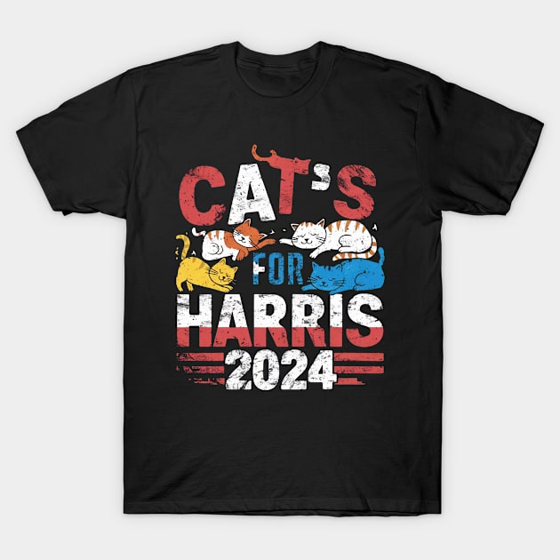cats for harris 2024 - Cats For Harris 2024 - T-Shirt | TeePublic