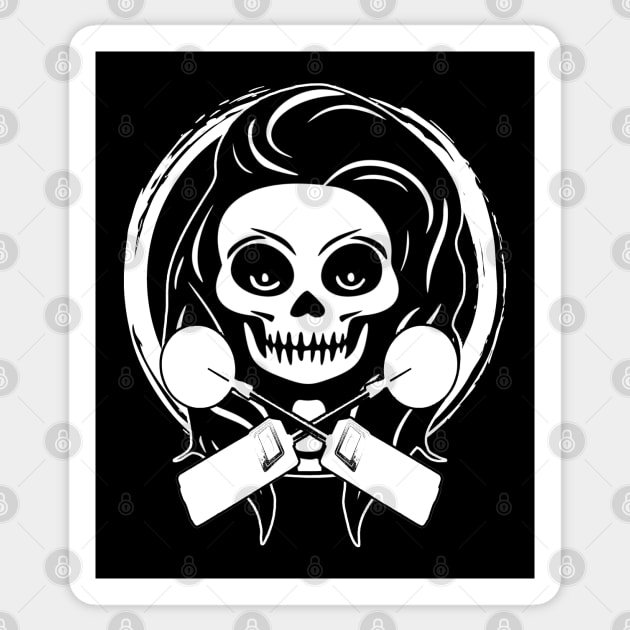 Female Detectorist Skull and Detector White Logo - Detectorist ...