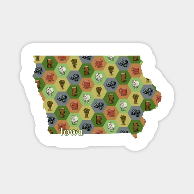 Iowa State Map Board Games - Board Games - Magnet | TeePublic