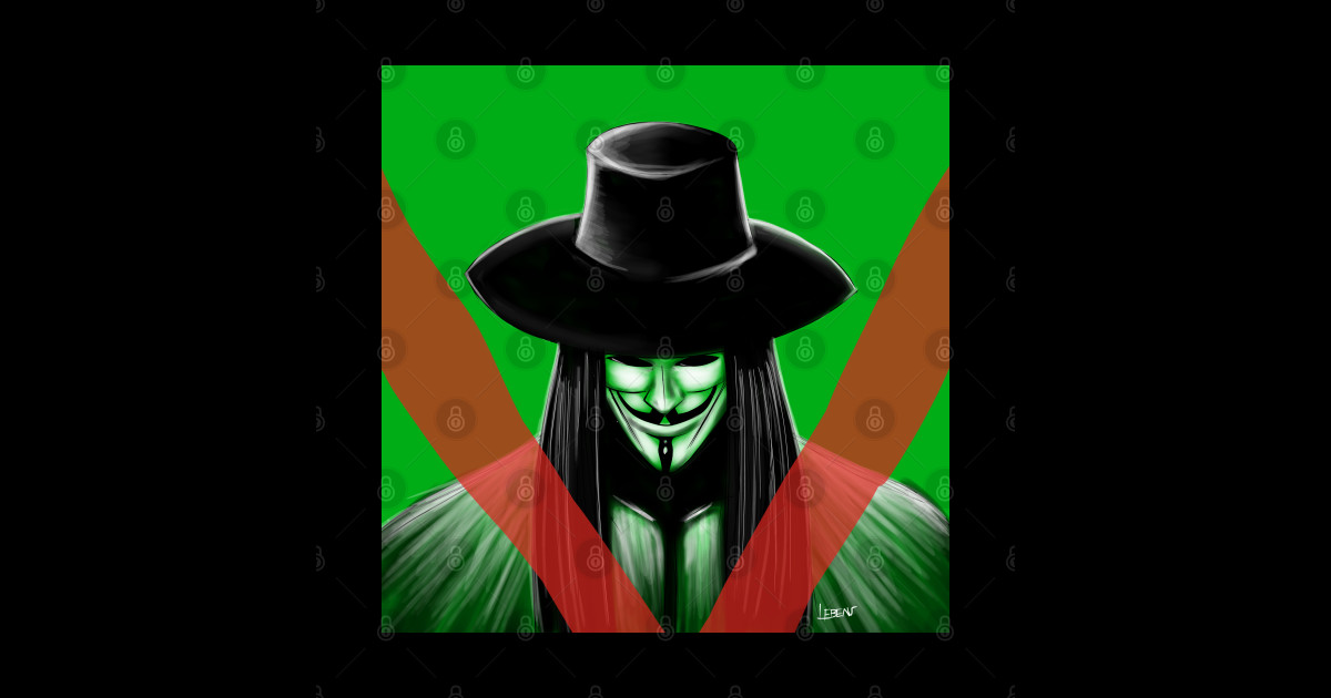 v for vendetta green to go - V For Vendetta - Sticker | TeePublic