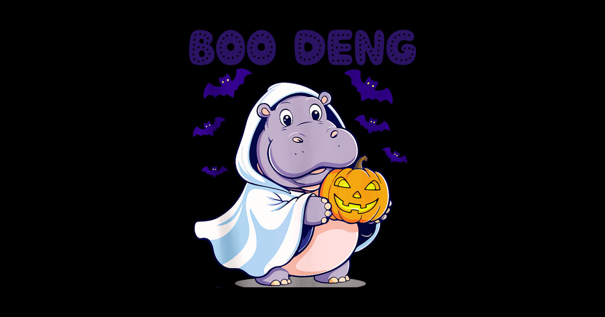 Halloween Moo Deng Baby Hippo Boo Deng - Boo Deng - Sticker | TeePublic