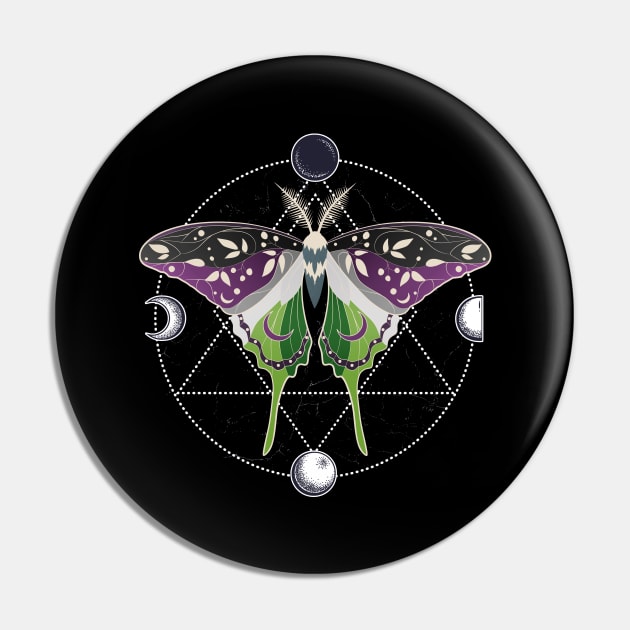 Aroace Luna Moth LGBT Asexual Aromantic Pride Flag - Aroace - Pin ...