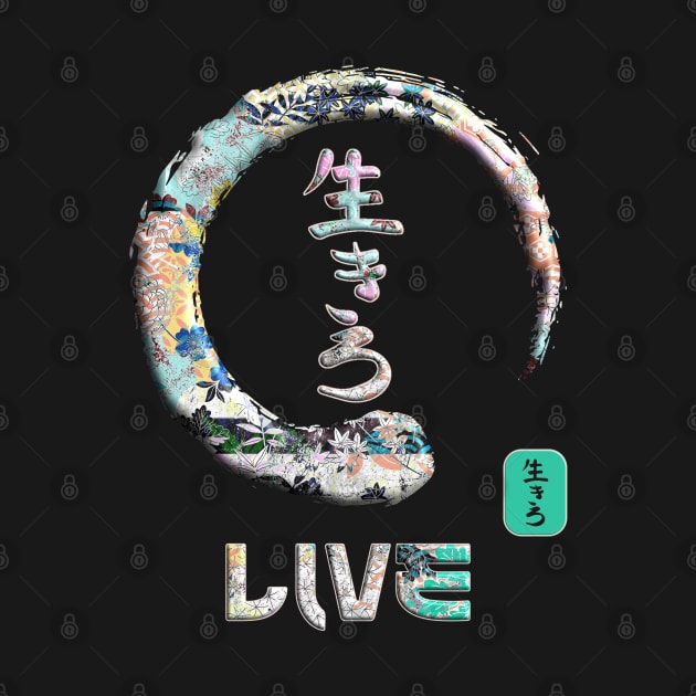 Live Japanese Kanji Word Symbol Enso Circle 5 - Japan Buddhism - T-Shirt | TeePublic