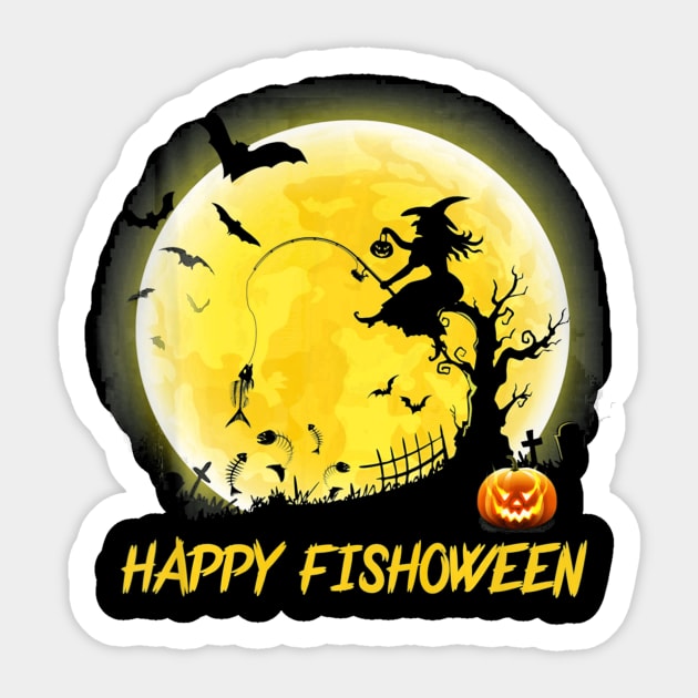 Happy fishoween Halloween Fisherman Witch fishing Fish - Happy ...