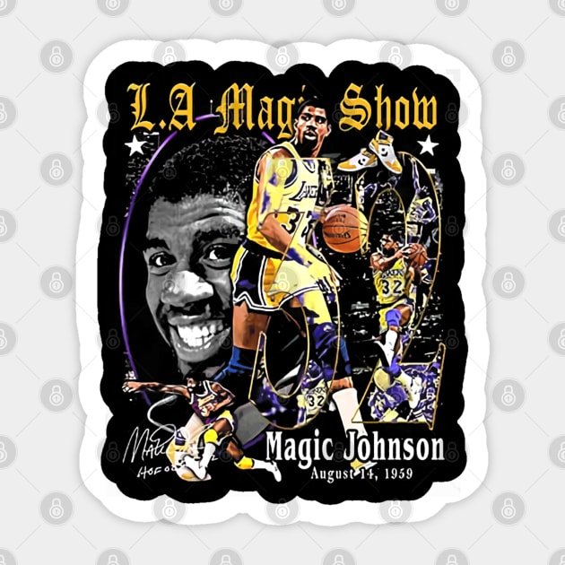 Magic Johnson Retro Bootleg - Magic Johnson - Sticker | TeePublic