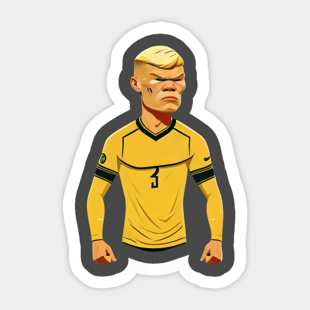 Caricature of Haaland - Soccer Player - Sticker | TeePublic