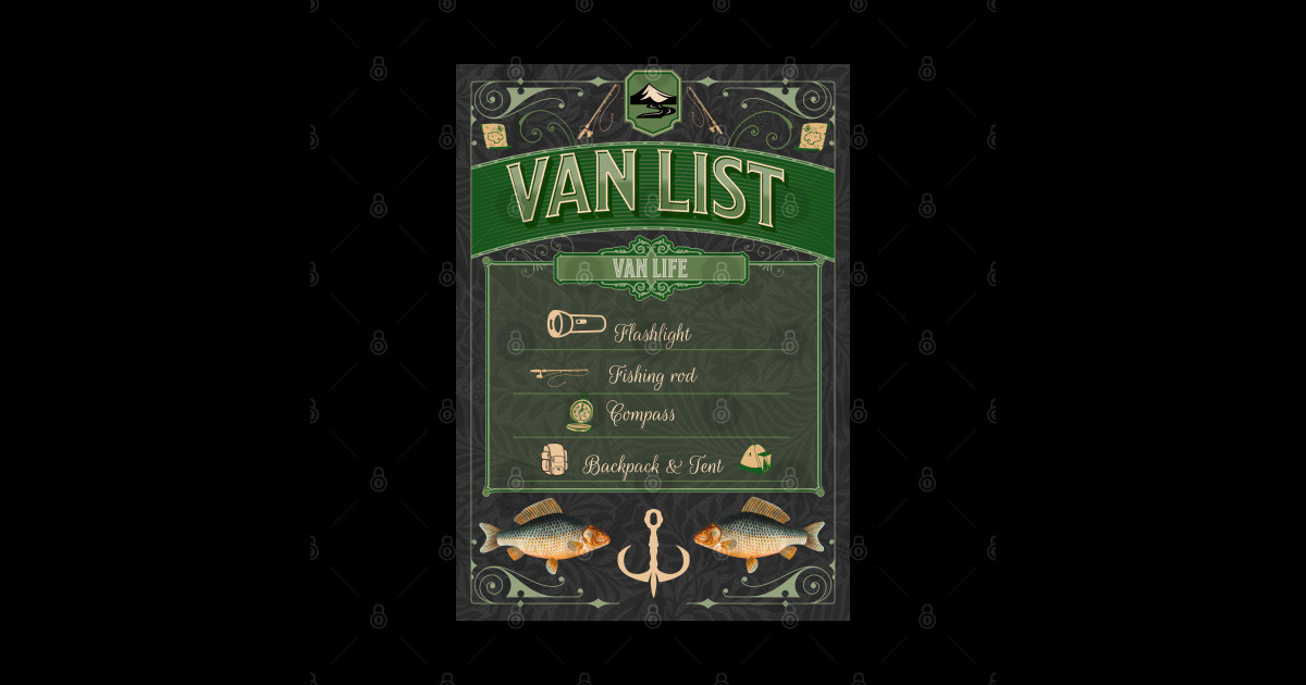 Van Life Van List - Outdoors - Sticker | TeePublic