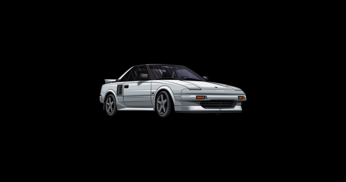 Toyota MR2 SW11 White - Digital drawing - Toyota Mr2 - Sticker | TeePublic