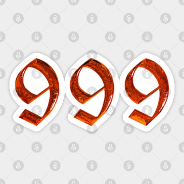 999 | JuiceWRLD Aesthetic | 3D chrome typography - 999 - Sticker ...