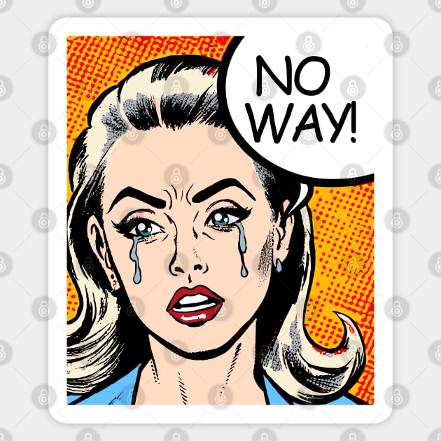 pop art crying girl - Crying Girl - Sticker | TeePublic