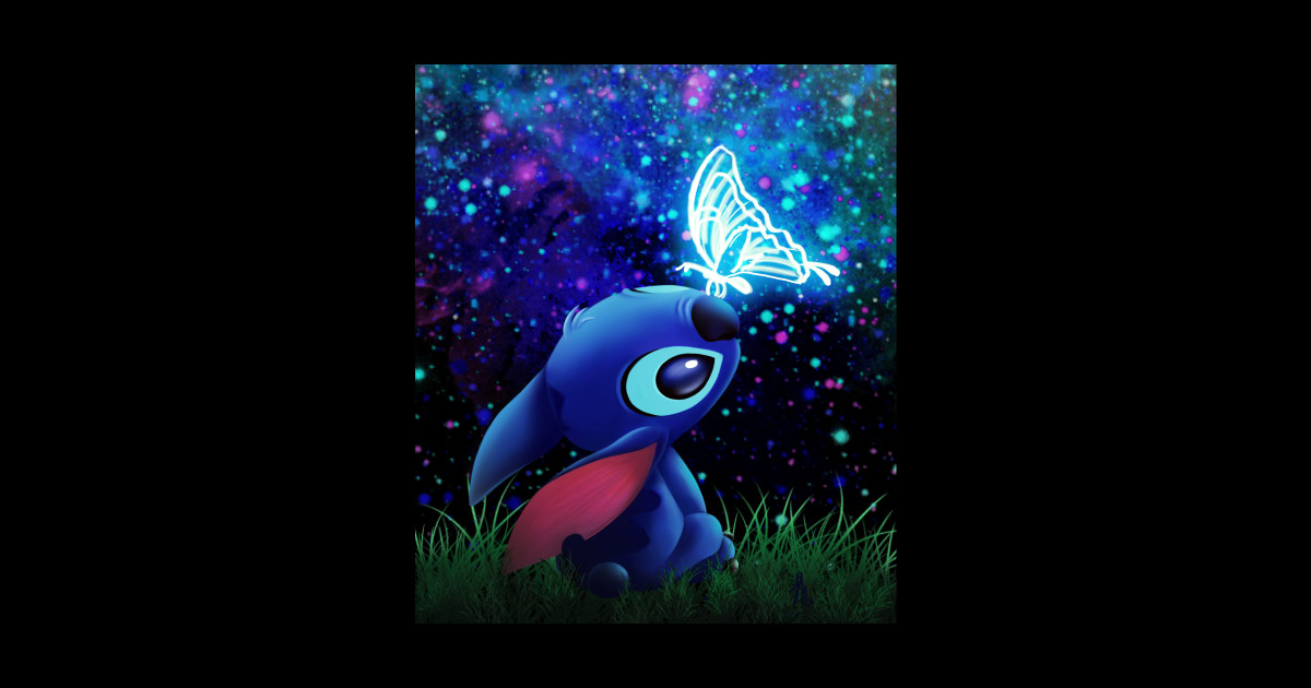 stitch butterfly Starry sky - Stitch - Sticker | TeePublic