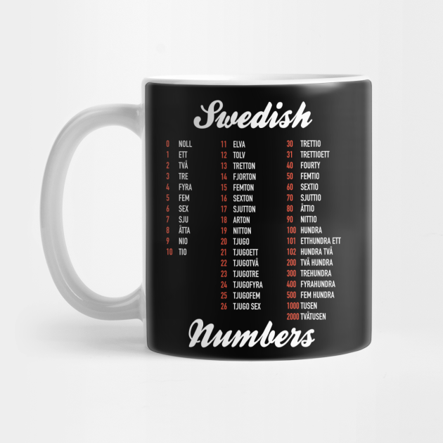 Swedish Numbers - Swedish Language Cheatsheet - Swedish - Mug | TeePublic