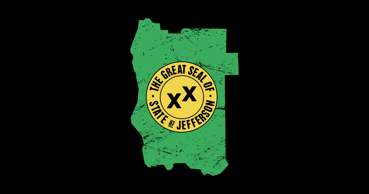 State Of Jefferson | Borders & Seal - State Of Jefferson - Sticker ...