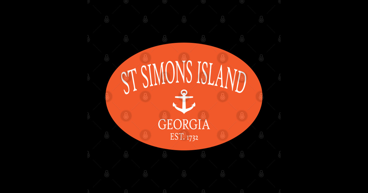 St Simons Island Georgia Sea Islands Anchor Orange - St Simons Island ...