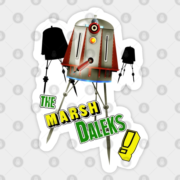 Marsh Robot People! - Retro - Sticker | TeePublic