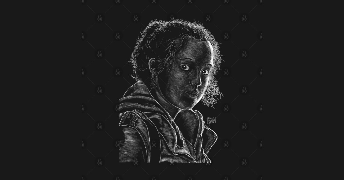 Bella Ramsey as Ellie from The Last of Us chalk style - Bella Ramsay ...