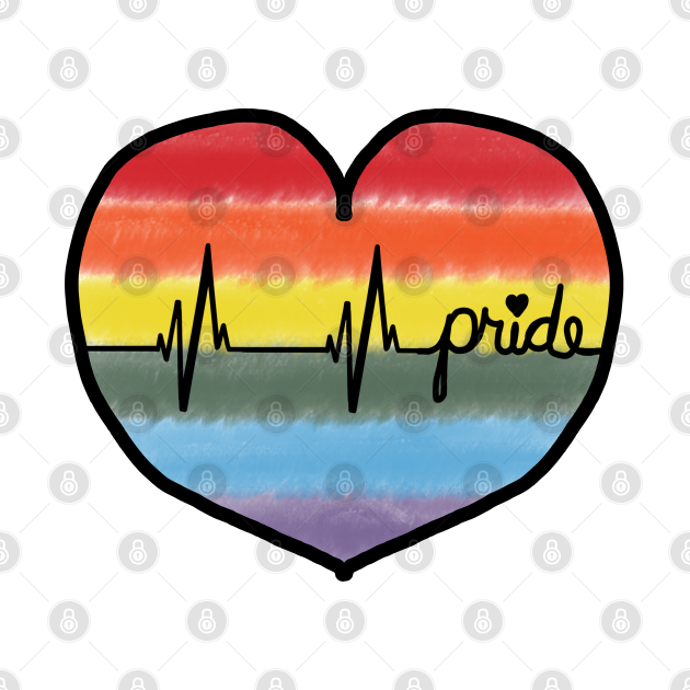 LGBTQIA Pride Heartbeat Design - Lgbtqia - T-Shirt | TeePublic