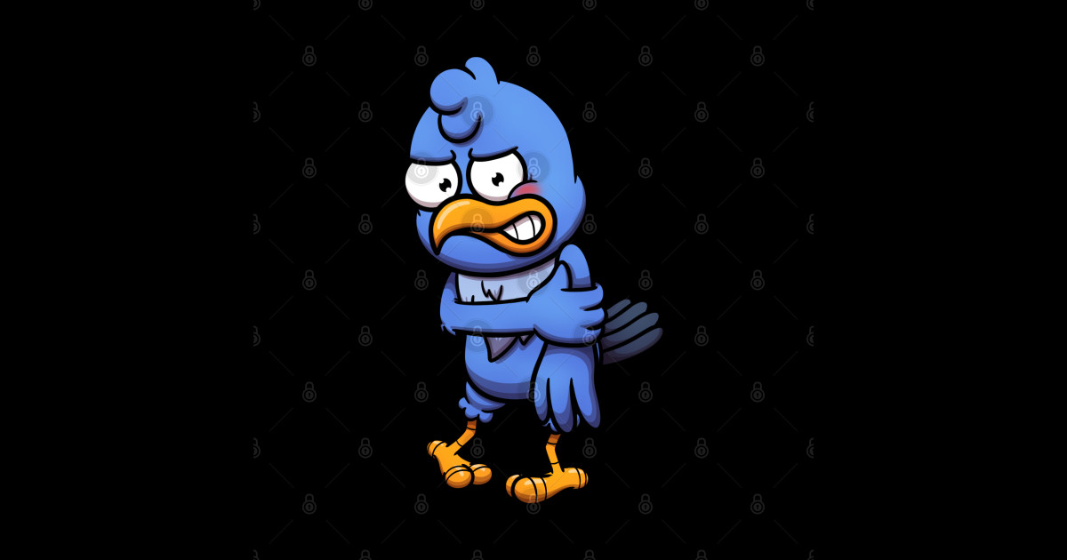 Nervous Blushing Blue Bird - Nervous Blushing Blue Bird - Sticker ...