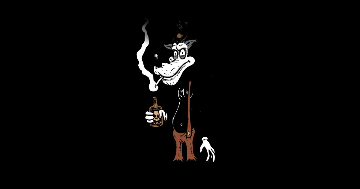 Big Bad Wolf Partytime Smokin - Wolf - Sticker | TeePublic