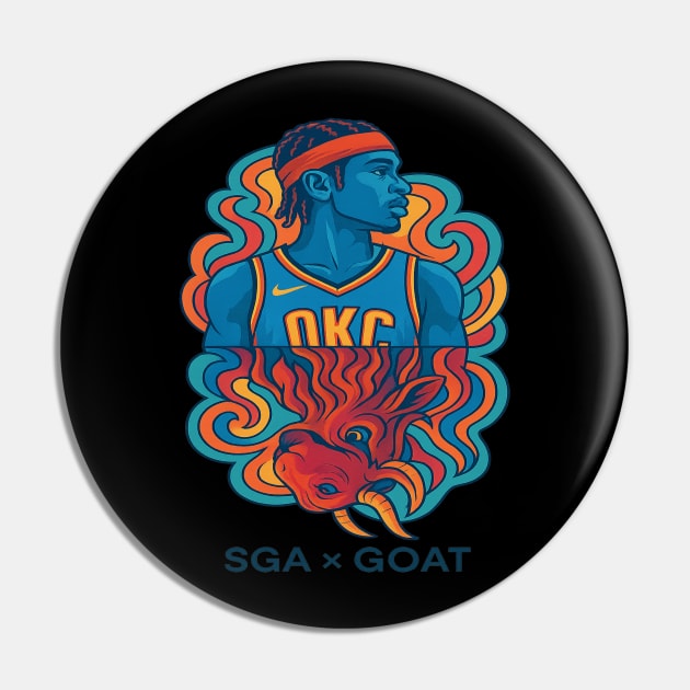 SGA-Shai Gilgeous-Alexander Mirror GOAT Psychedelic Power - Sga - Pin ...