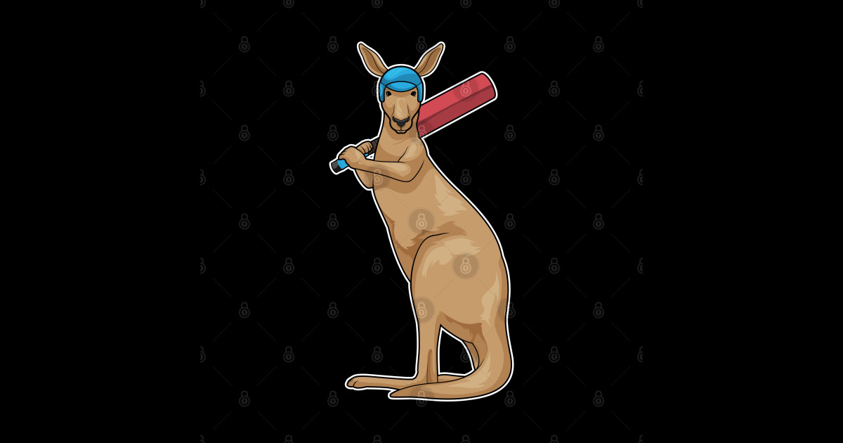 Kangaroo Cricket Cricket bat - Cricket Bat - Sticker | TeePublic