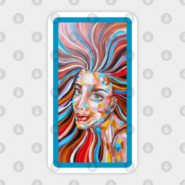 Woman Face - Face - Sticker | TeePublic