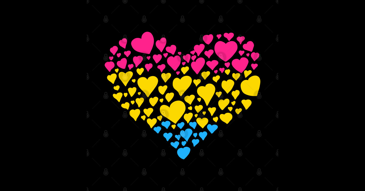 Pansexual heart - Pansexual - Sticker | TeePublic