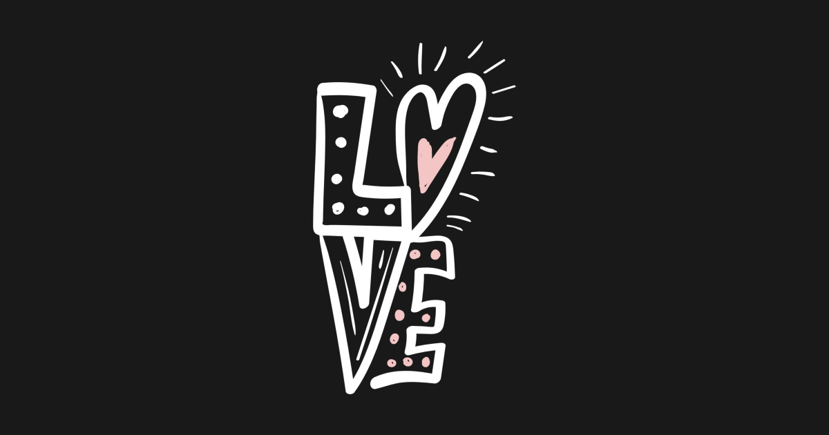 Love lettering design with heart as O in white - Love Grafitti - T ...